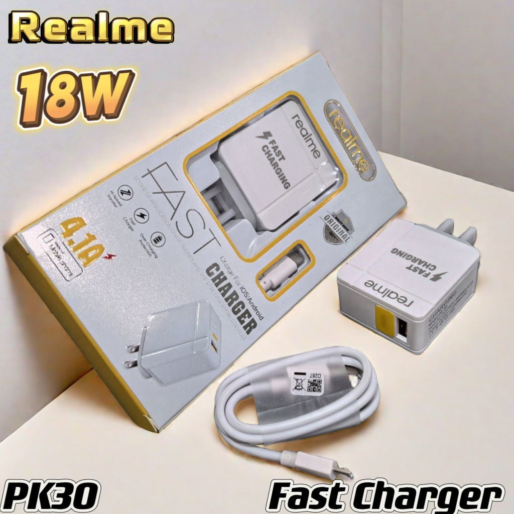 Pk30 Realme 18W Fast Charger 5 8i c11 c12 c15 Mobile Phone Micro Type c ...