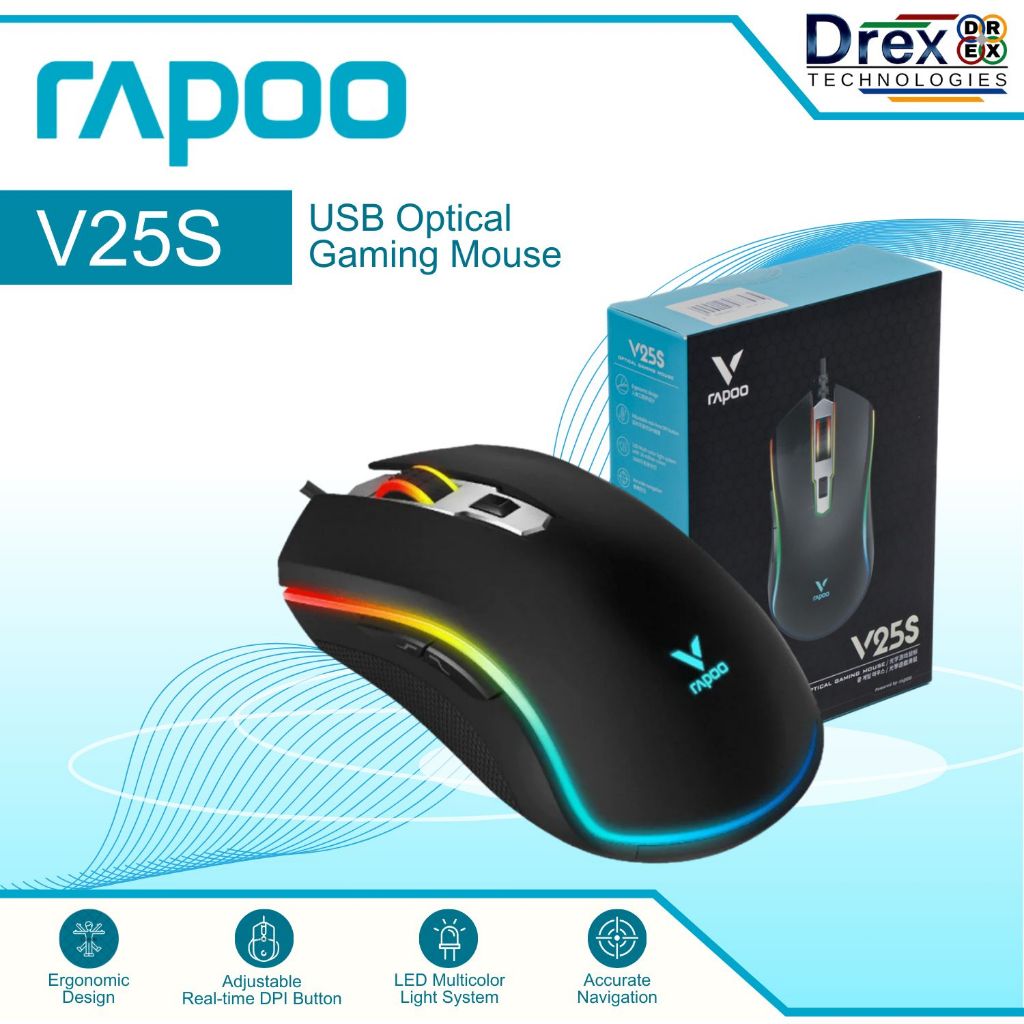 Rapoo V25S Optical Gaming Mouse | Shopee Philippines