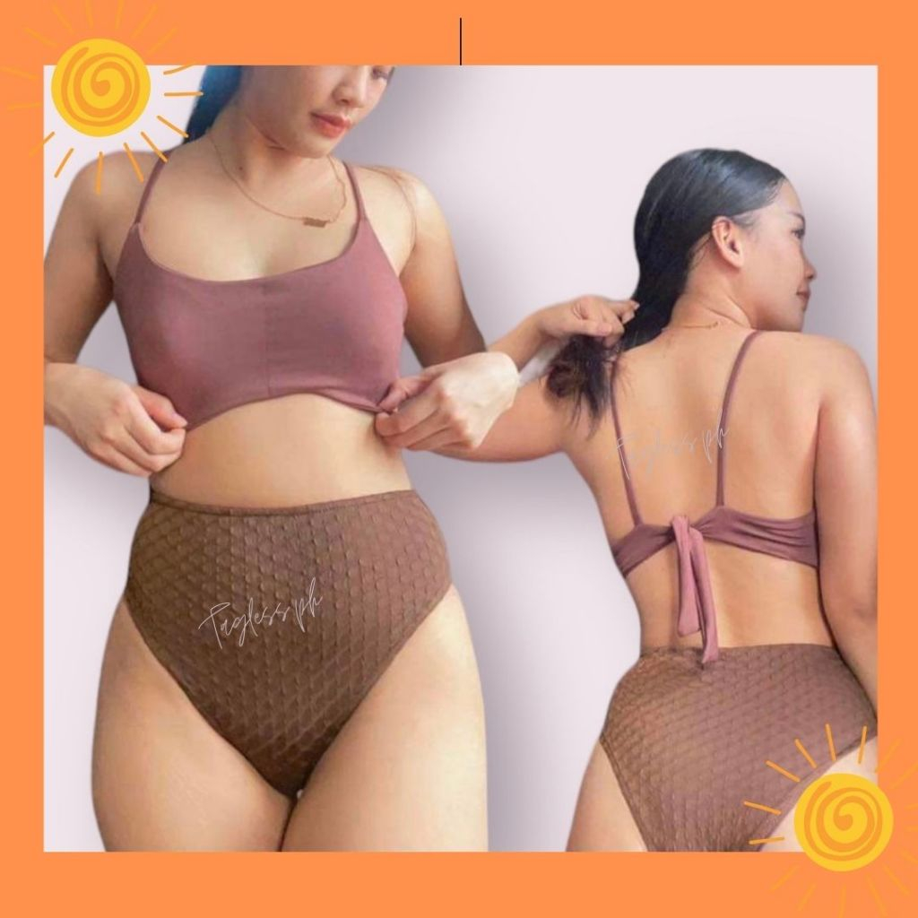 Tagless.ph KELLY TWO PIECE PADDED COMBI HIGH WAIST BIKINI SWIMSUIT ...