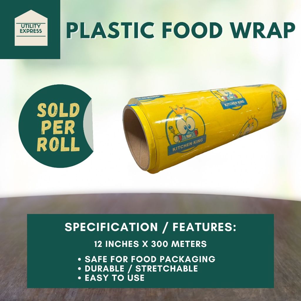 Plastic Food Wrap [ 12 " x 300 METERS ] Cling Wrap Food Packaging ...