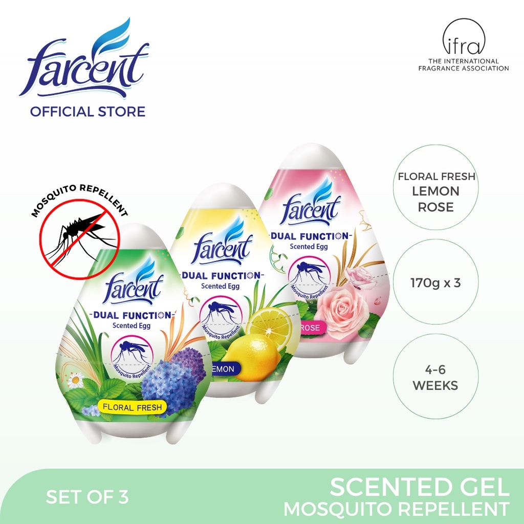 Farcent Scented Egg + Mosquito Repellent All Scents Set of 3 (170g each) | Shopee Philippines