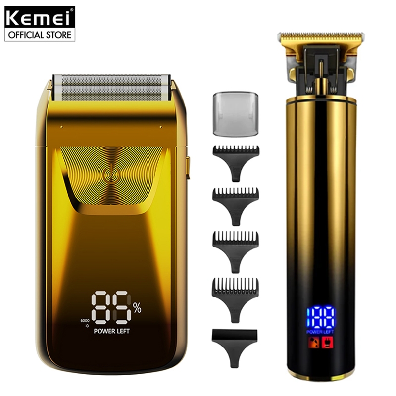 Kemei Professional Hair Clippers Barber Machine Set Barbers Electric ...