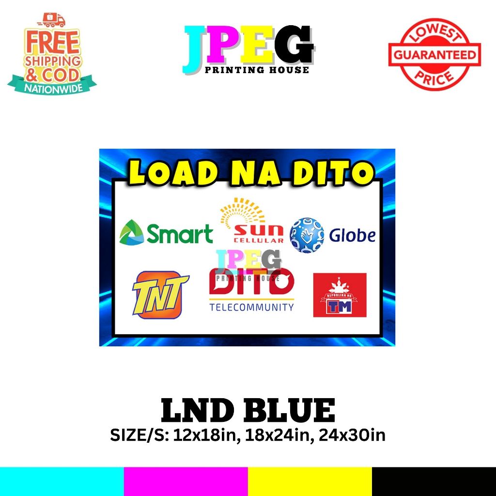 𝗕𝗟𝗨𝗘 𝗟𝗢𝗔𝗗 𝗡𝗔 𝗗𝗜𝗧𝗢 Tarpaulin LOADING STATION Tarp with DITO LOGO para sa Tindahan #LND RC 1TARP ...