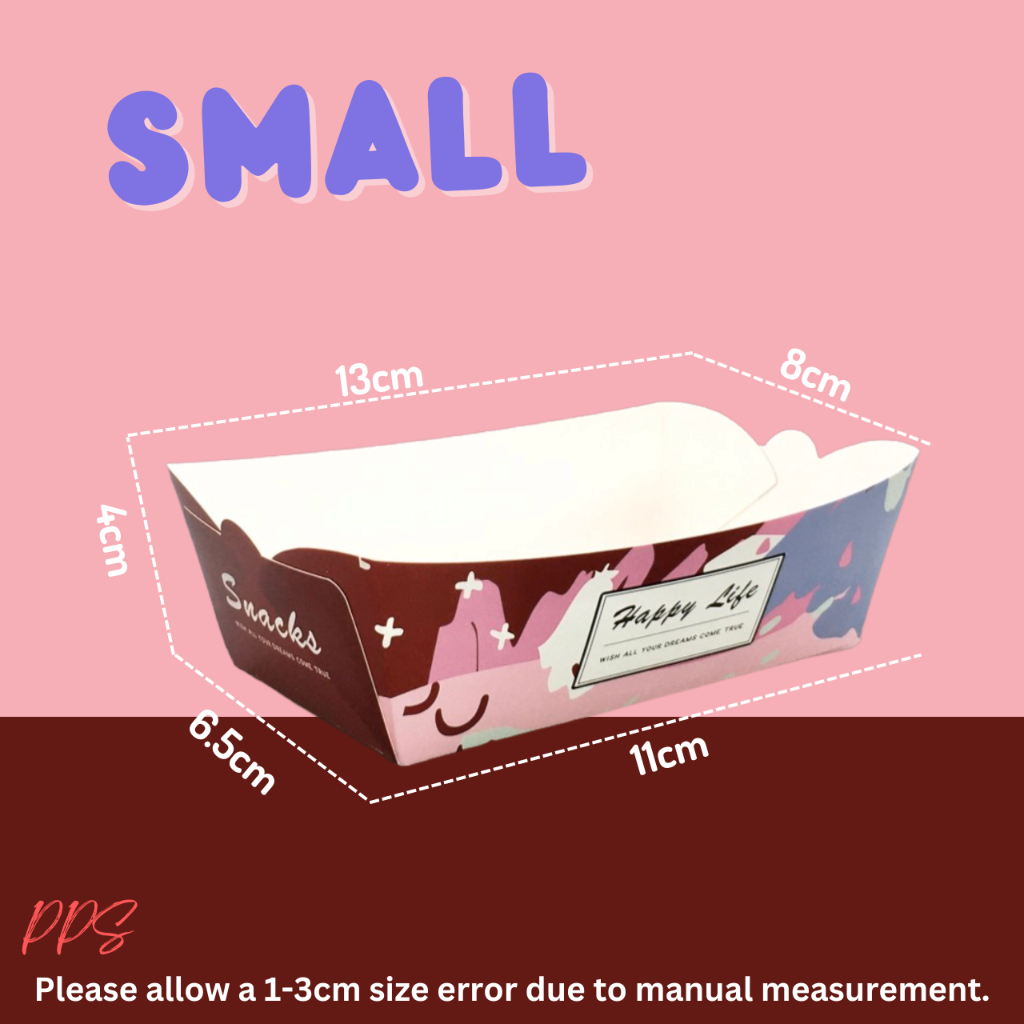 25pcs -Food Tray Packaging Plate Snack Food Paper Plate Container ...