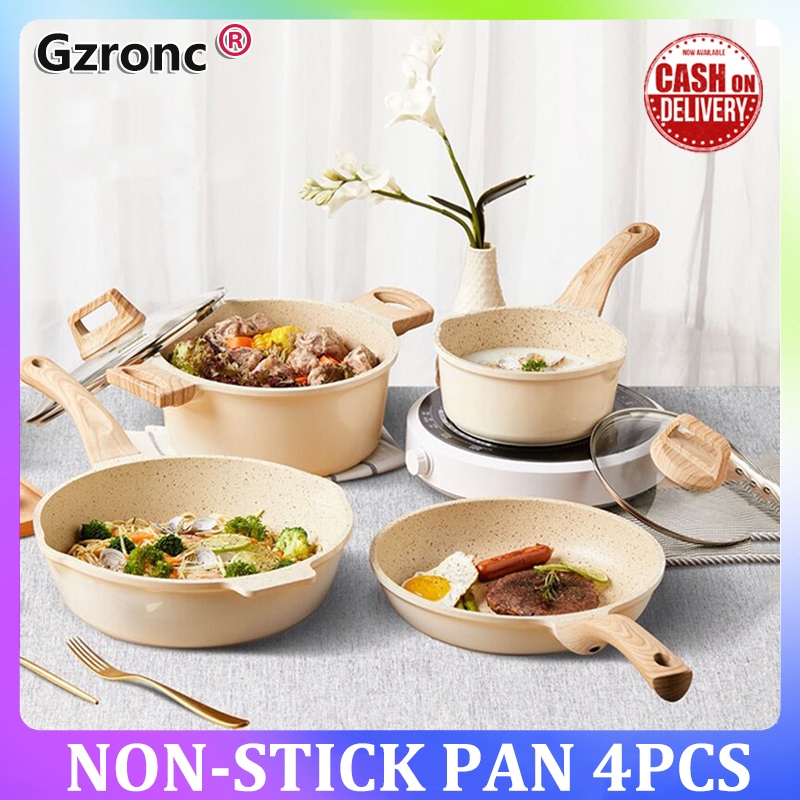 White Non Stick Cookware Set 4PCS Original Casserole Collection Series ...