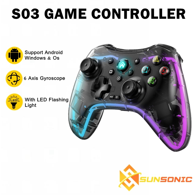 Bsp S03 Rgb Transparent Wireless Game Controller For P4, P3 Switch Pc ...