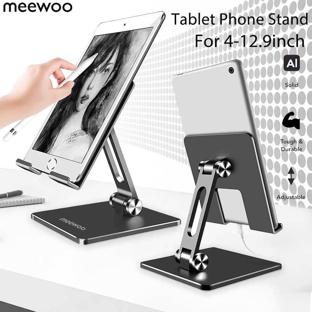 Meewoo Tablet Phone Holder for iPad Stand Adjustable Portable Metal ...