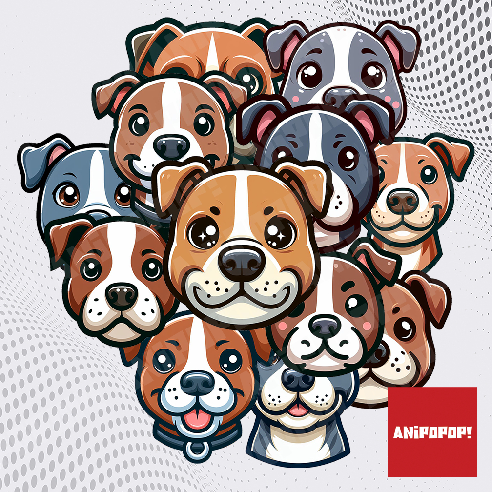 Pit Bull Dog Cute Cartoon Waterproof Stickers for tumblers, motorcycles ...