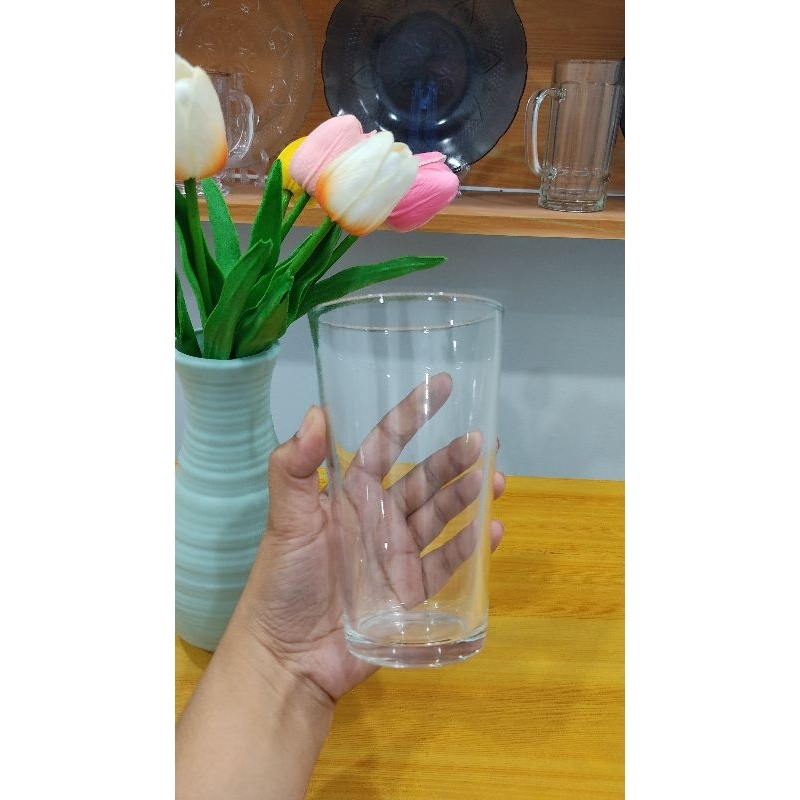 6pcs 16oz plain baso glass clear glass malaki mataas drinking glass ...
