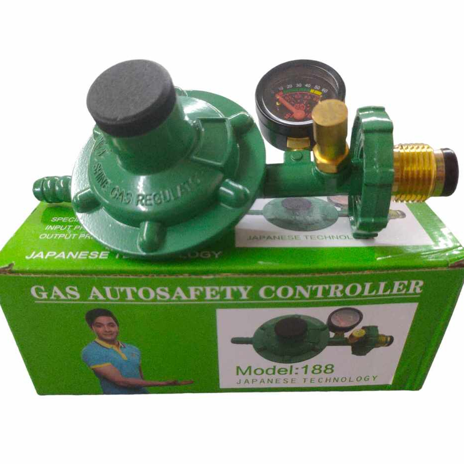 Shine Gaz LPG Gas Regulator with Safety Button and Gauge (model-188 ...
