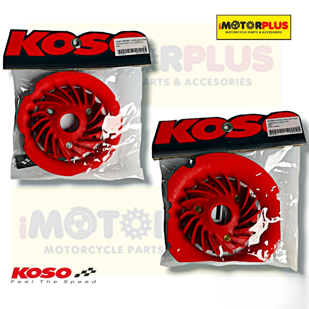 KOSO Super Light Cooling Fan w/ Wind Guide RED NMAX V1/NMAX V2/AEROX V2 ...