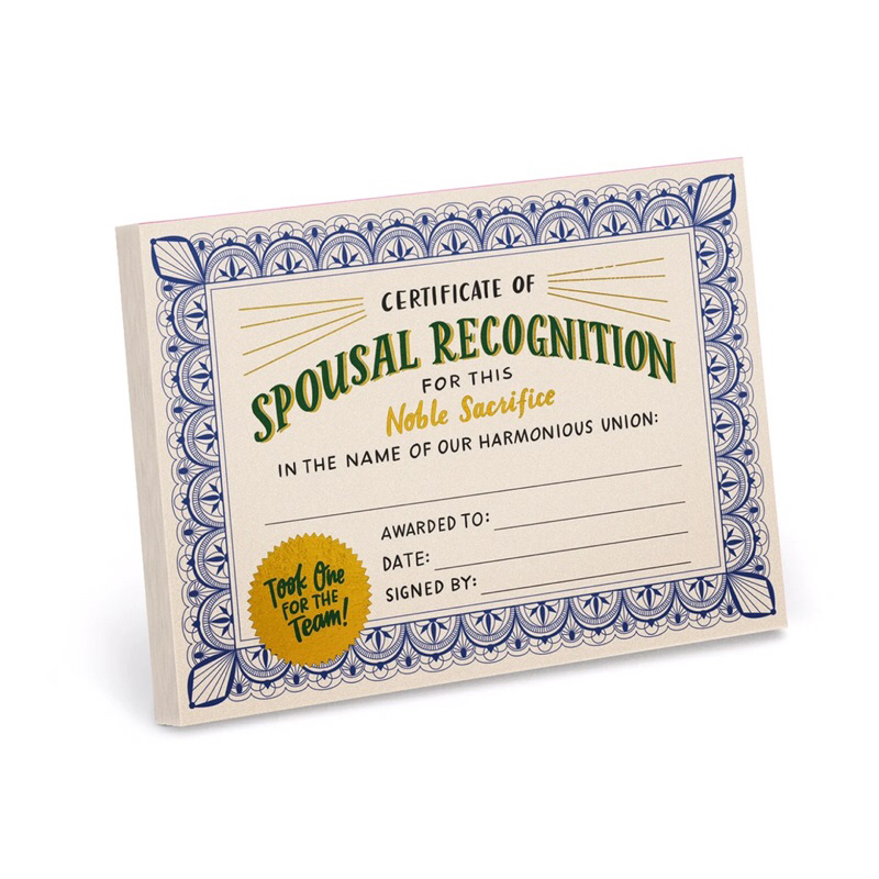 Gold Foil Certificate Notepad - Spousal Recognition | Shopee Philippines