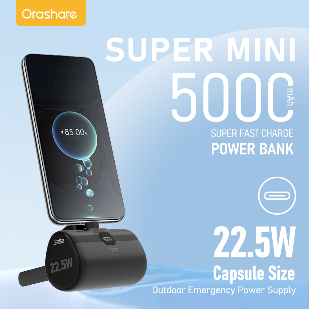 Orashare PNS05Pro 5000mAh Mini Powerbank 22.5W Fast Charge Type C Power ...