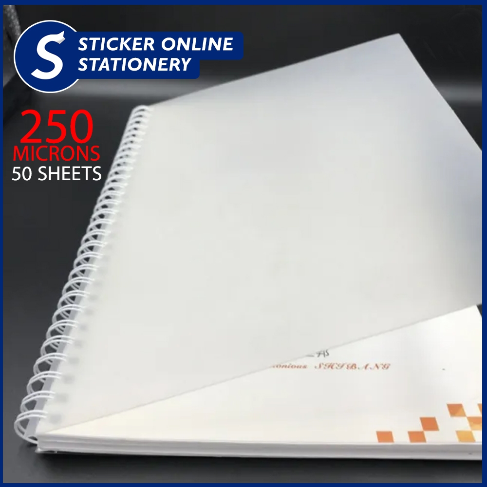 PVC Binding Cover Frosted Matte 50 Sheets 250Micron A4 Size | Shopee ...