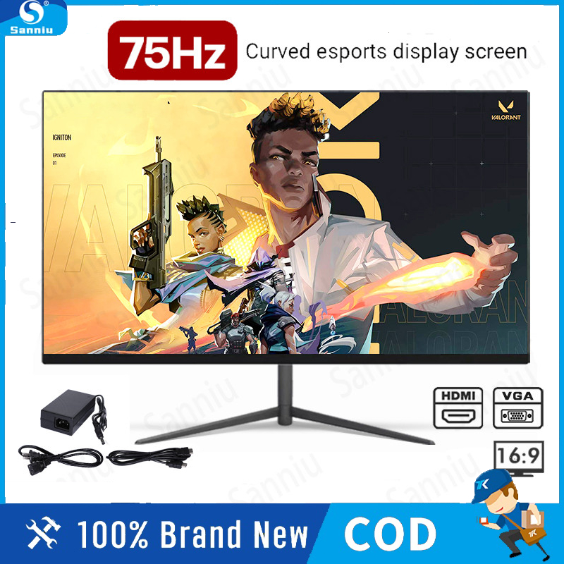 27Inch/24Inch HD Monitor PC Screen Large curved surface 75HZ Computer ...
