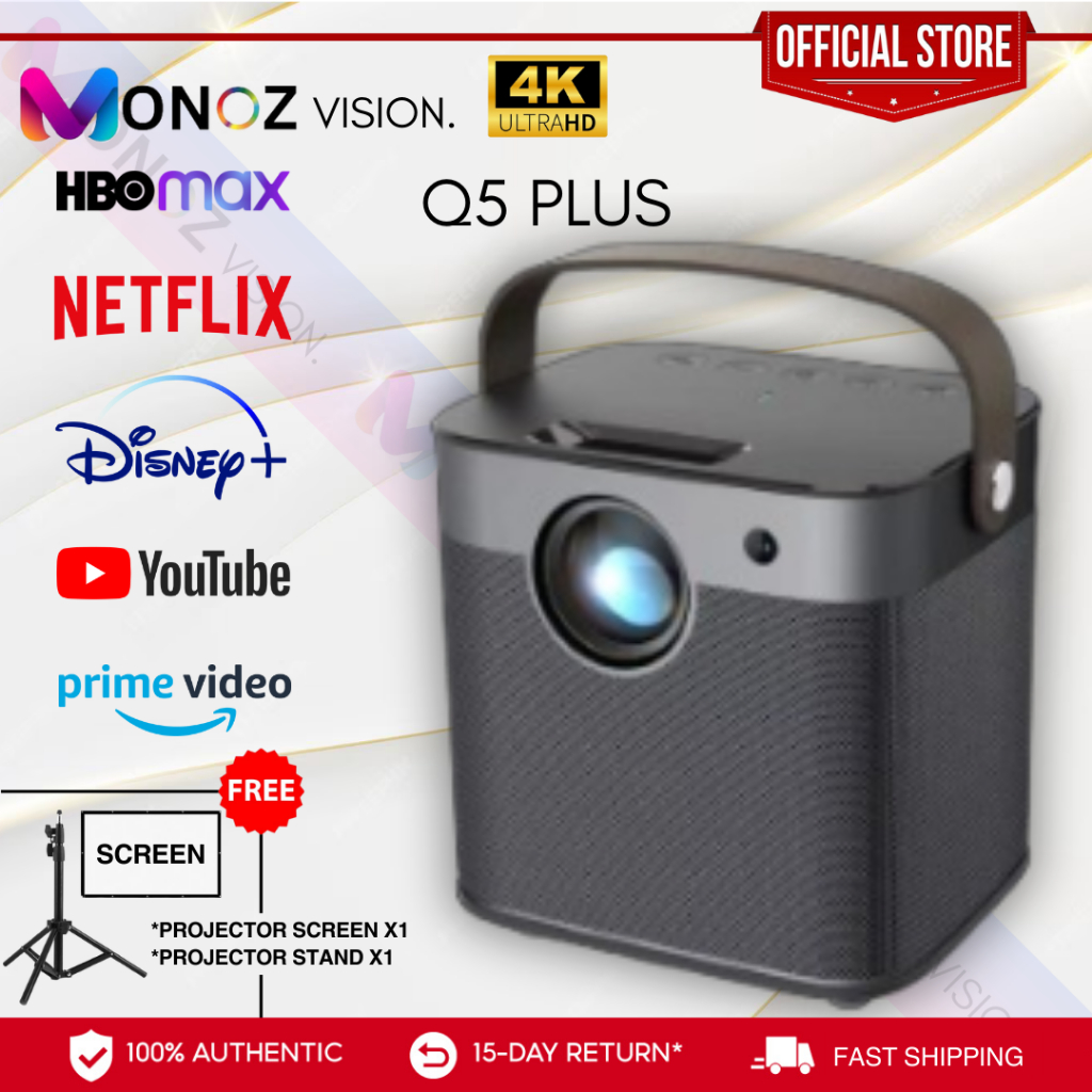 Q5 PLUS PROJECTOR 1080P 4K LCD LED Portable WIFI Mini Projector for ...