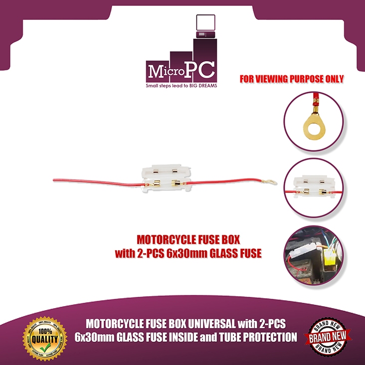 MICRO PC MOTORCYCLE FUSE BOX UNIVERSAL with 2-PCS 6x30mm GLASS FUSE ...