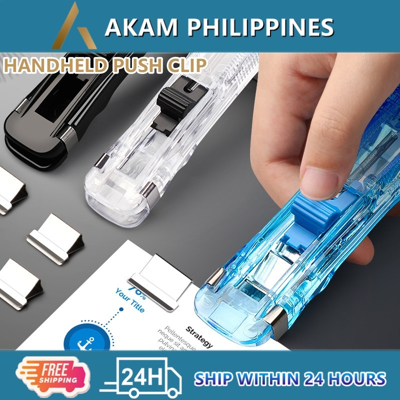 AKAM Portable Handheld Paper Clam Push Clip Dispenser Large Size Fast ...