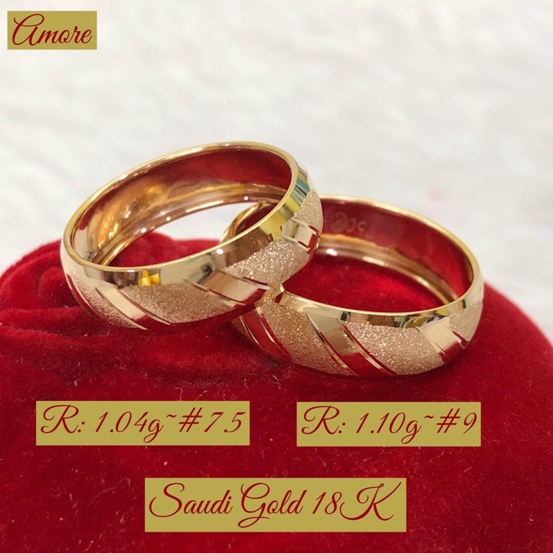 18K Saudi Gold Wedding Ring-slanting | Shopee Philippines