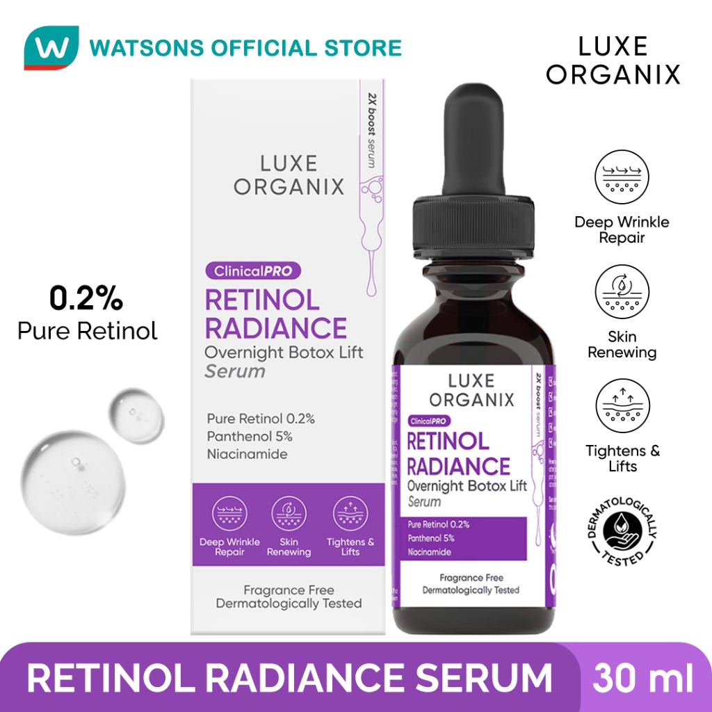 LUXE ORGANIX Clinical Pro Retinol Radiance Serum 30ml | Shopee Philippines