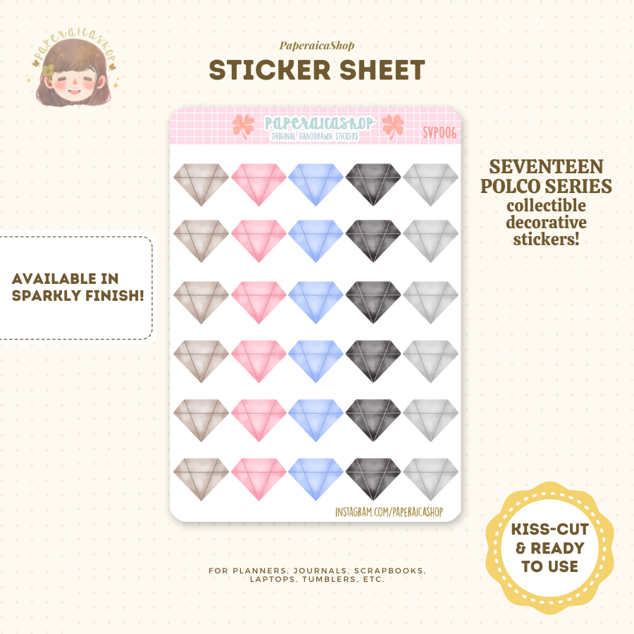 SVT Diamond Polco Stickers, Seventeen Stickers, Kpop Polco Stickers ...