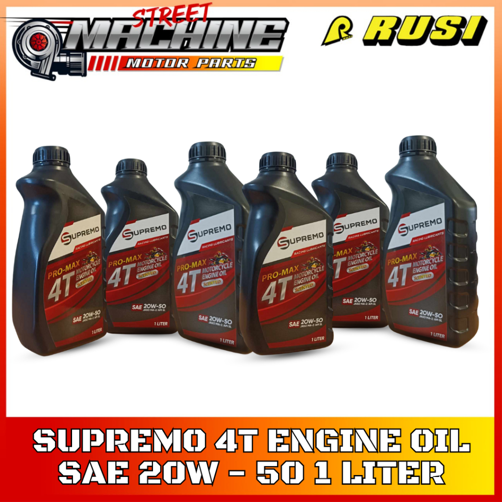 SUPREMO OIL 4T ENGINE OIL SAE 20W-50 6 LITER | Shopee Philippines