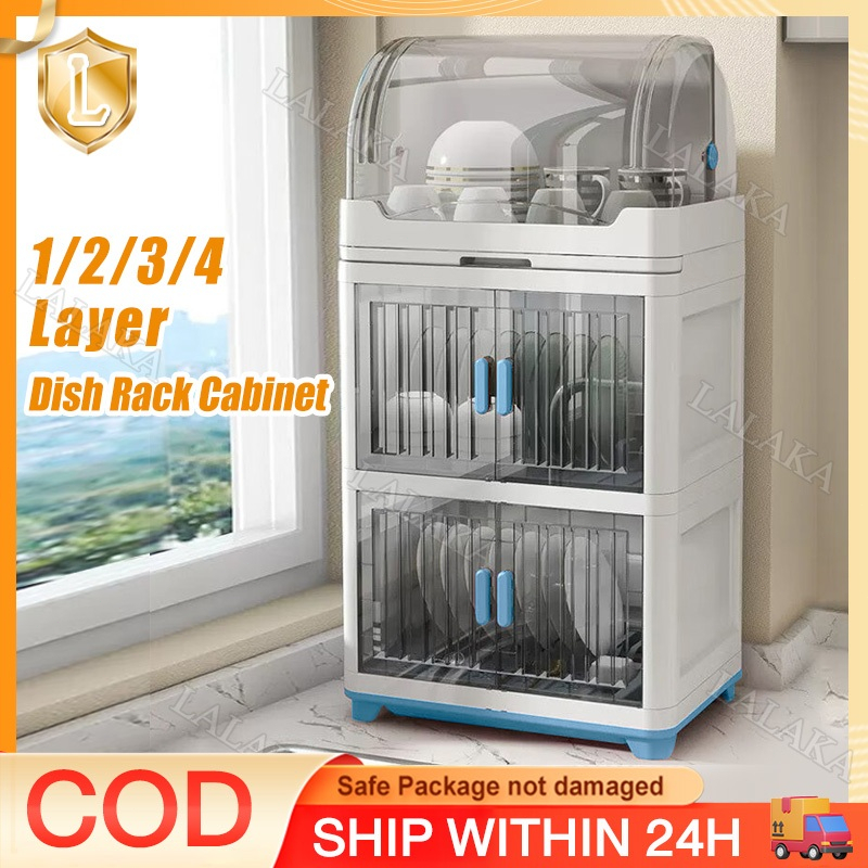 Kitchen Dish Rack Dish Drain Cabinet Organizer Plate Tableware Cupboard ...