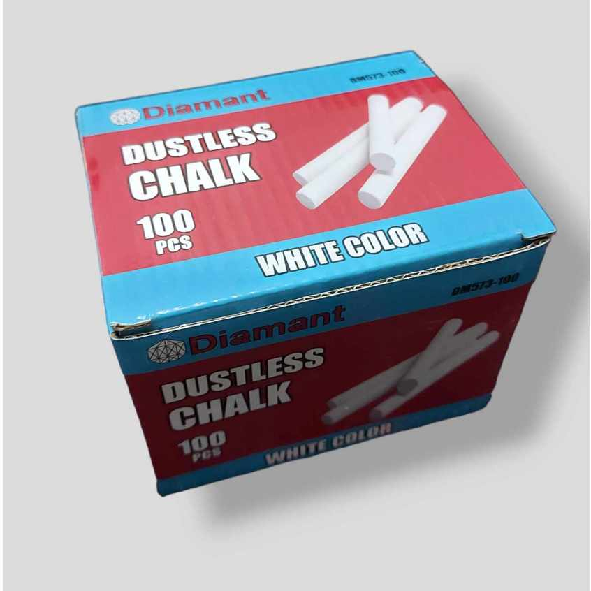 DIAMANT White Chalk Dustless Chalk 12's and 100's NON TOXIC | Shopee ...