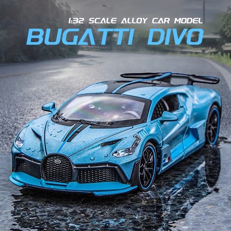 1:32 Alloy Toy Car Model Bugatti Divo Pull Back Toy Car Music Lights ...