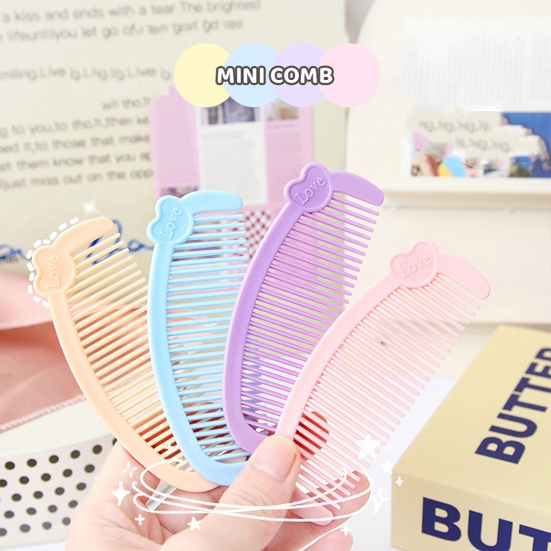 Cartoon Heart Mini Comb Plastic Cute Portable Hair Comb Anti-Static ...