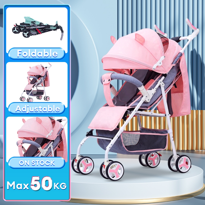 Stroller for Baby Two-Way Reversible Handle Foldable Stroller for ...