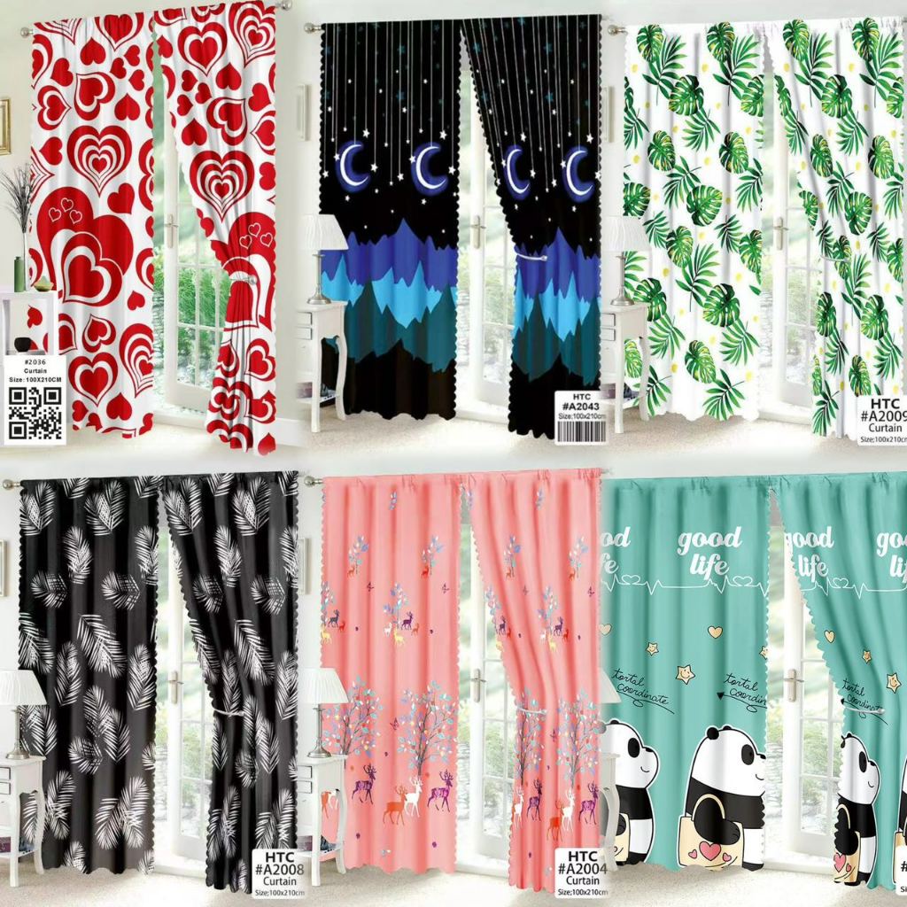 enxy 5D Flower curtain for window or door home decoration 1pc (Size ...