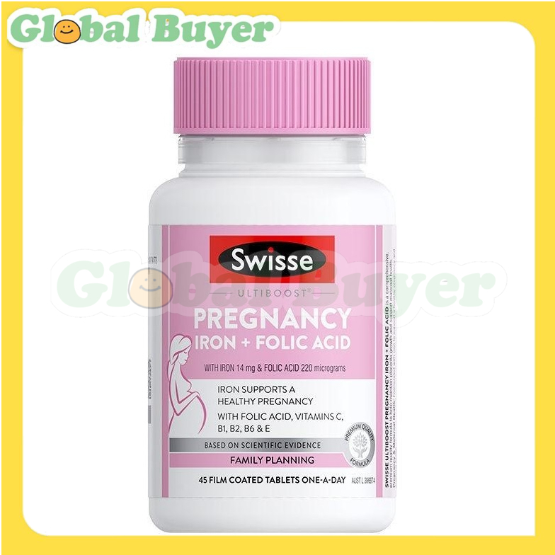Swisse Ultiboost Pregnancy Iron + Folic Acid 45 Tablets | Shopee ...