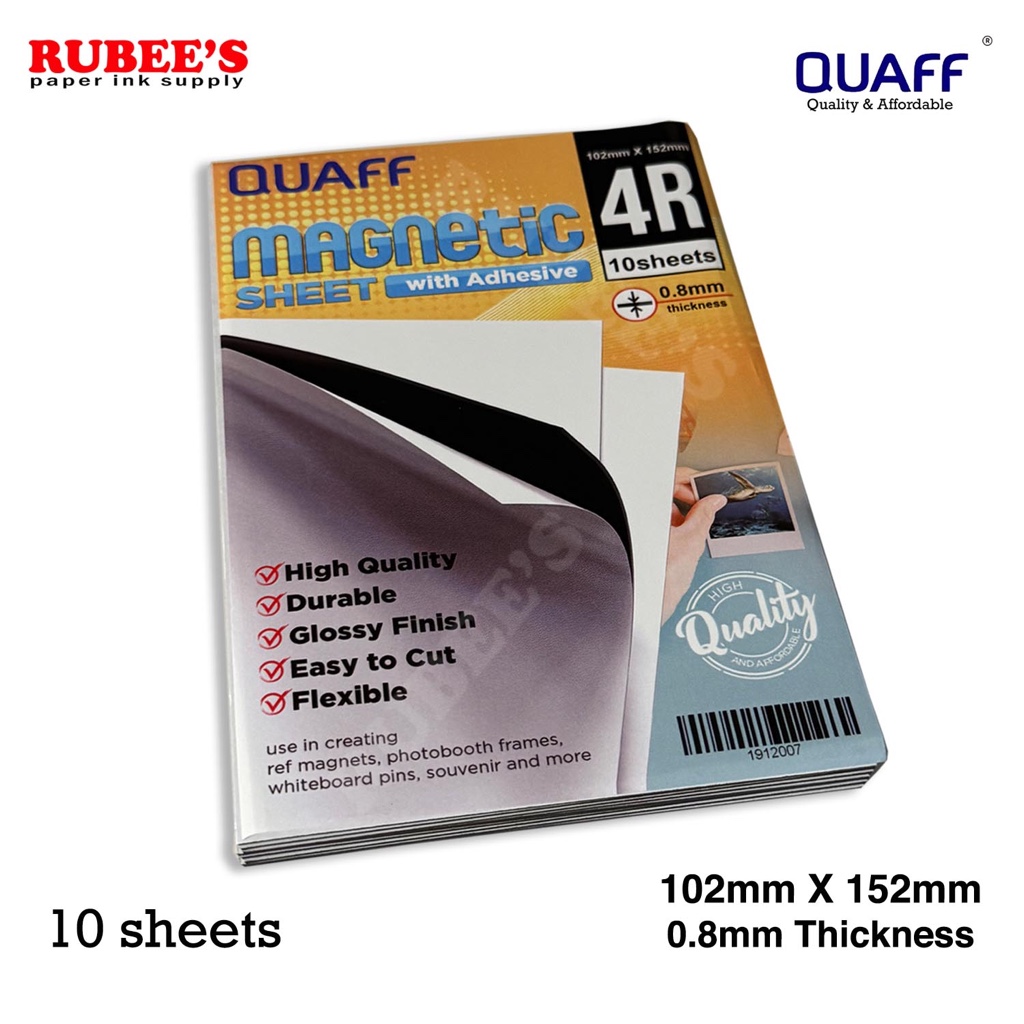 Magnetic Sheet 4R size with Adhesive (10 pieces) QUAFF | Shopee Philippines