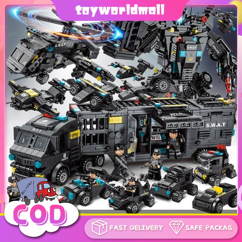 Building Blocks Toys Truck Hawk SWAT Team Police Minifigures ...