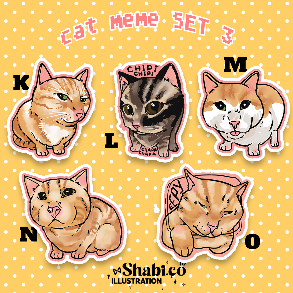 Cat Memes Sticker Set SET and Individual Sticker Vinyl Laminated PART 2 ...