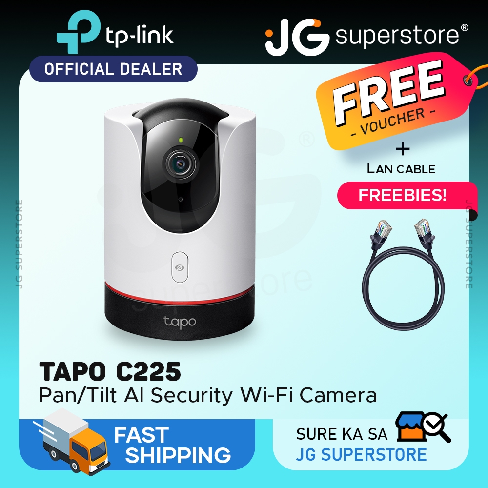 TP-Link Tapo C225 Pan/Tilt AI Home Security Wi-Fi Camera 2.4GHz 2K QHD Panoramic Recording ...