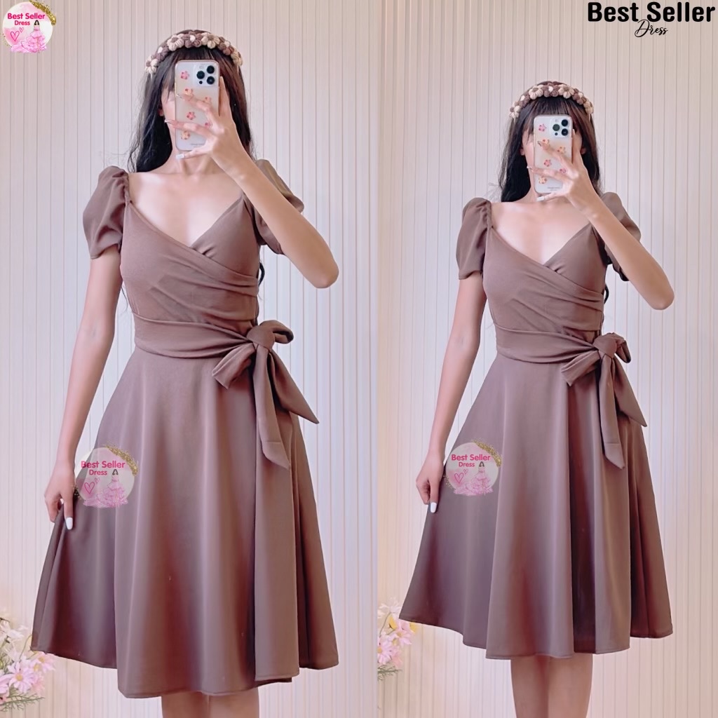 BSD Best Seller Babe (S-XXL) Regular/Plussize Puff Sleeves Midi Dress ...