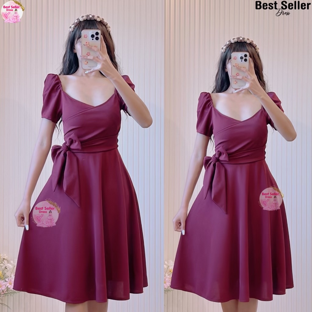 BSD Best Seller Babe (S-XXL) Regular/Plussize Puff Sleeves Midi Dress ...