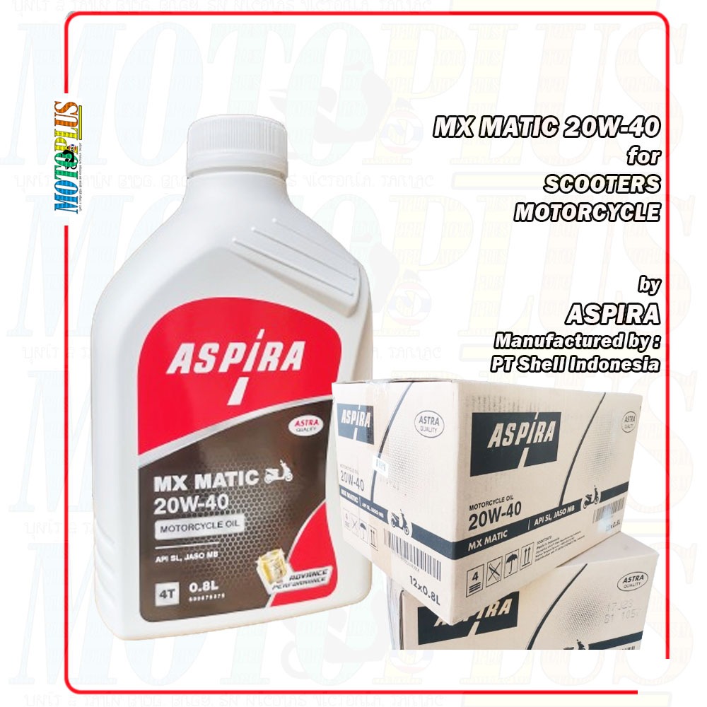 Scooter Oil MX Matic 20w-40 by Aspira Manufactured by PT Shell ...