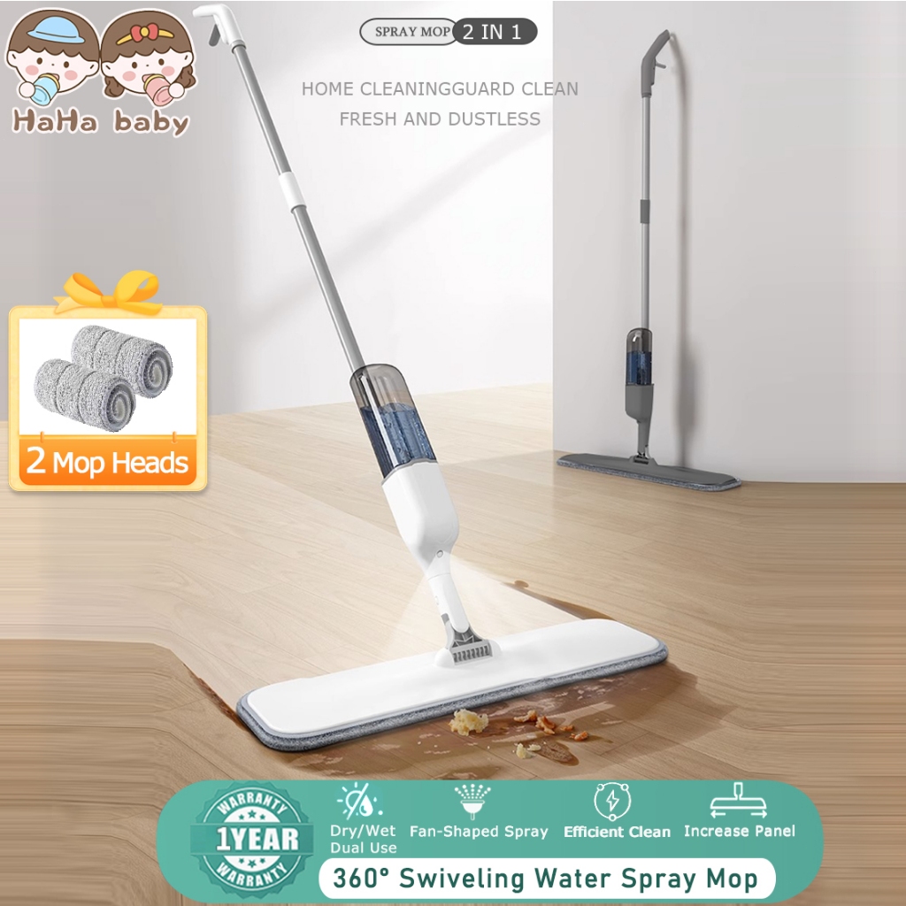 Floor Mop Spray Mop 360 Degree Spin Head Flat Floor Cleaner Household ...