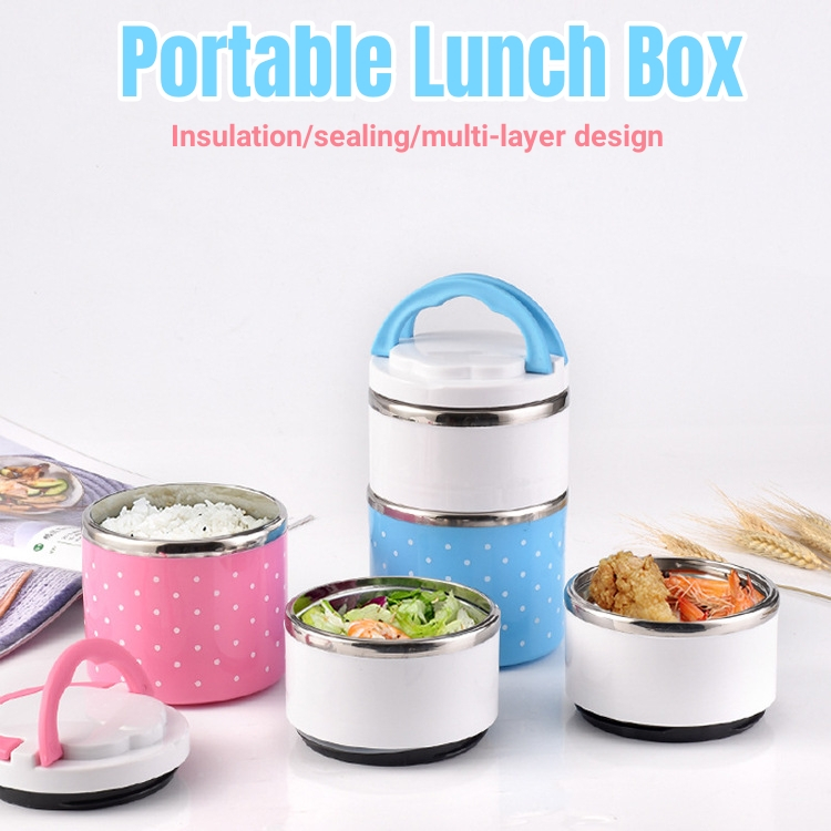 Lunch Box 2/3 Layer Portable Stainless Steel Leakproof Lunch Box For ...