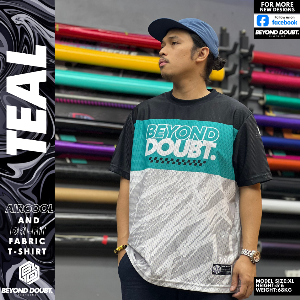 T-SHIRT - "TEAL” Design AIRCOOL & DRIFIT Fabric - BEYOND DOUBT CLOTHING ...