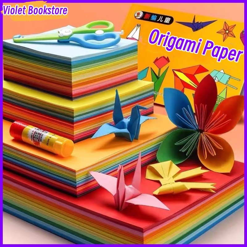 Value Pack 100 Sheets Origami Paper Double Sided Color DIY Folding ...