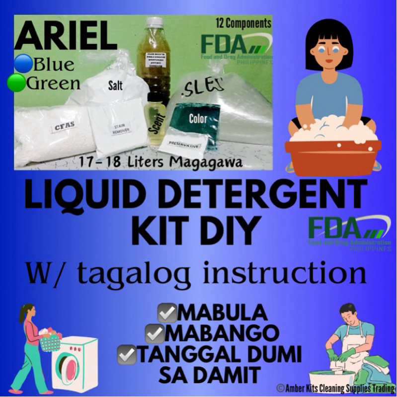 LIQUID DETERGENT LAUNDRY KIT can make 17-18Liter Bottles Instant Siksik ...