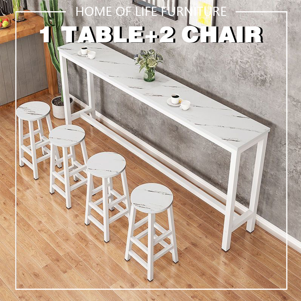 New simple long high table bar white black table home kitchen balcony ...