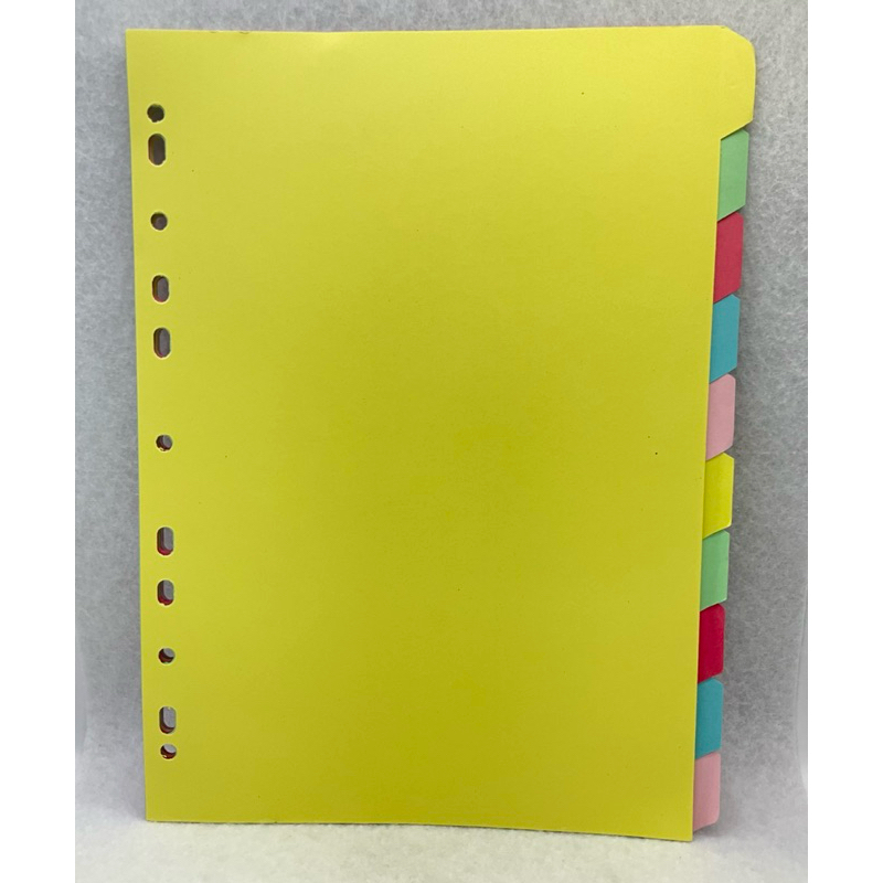 A4 Colored Index Page Separator 10pcs/6pcs 11 holes | Shopee Philippines