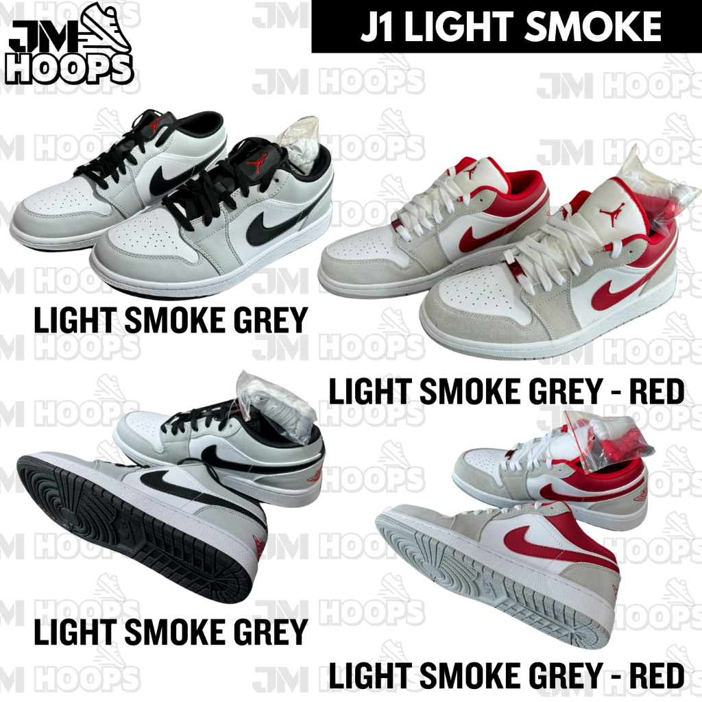 J1 low “LIGHT SMOKE GREY” with Free Nike socks by JM Hoops | Shopee ...
