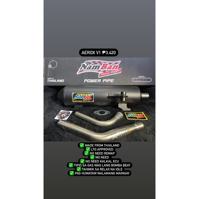 Namban Power Pipe for Click 125, Click 150/PCX 150, Mio i 125, Gear ...