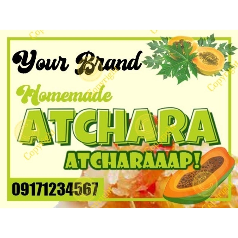 ATCHARA Sticker Label (Perfect for Business | Glossy | Waterproof ...